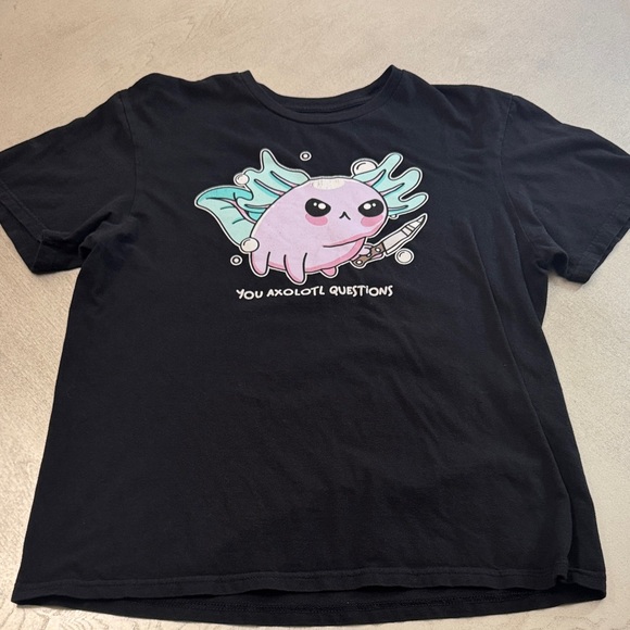 Hot Topic | Shirts | Hot Topic Black Tee With Cute Axolotl Graphic ...